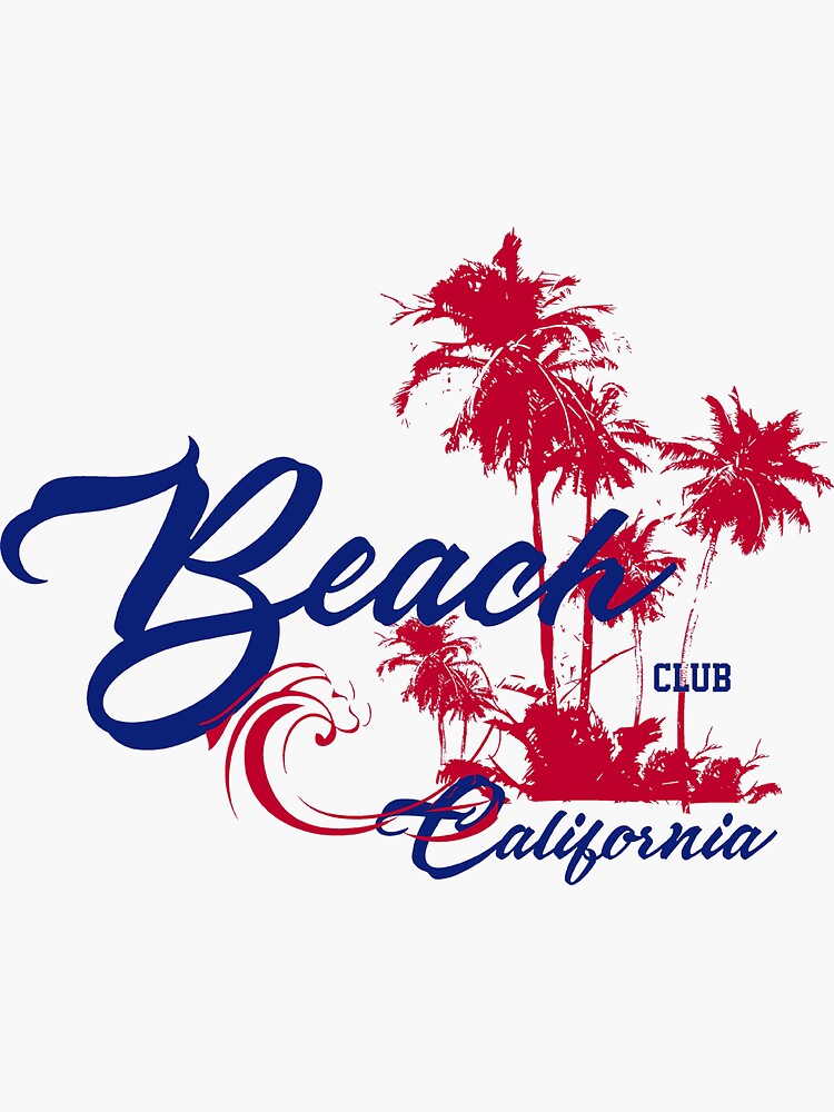 "California beach surf club design" Sticker for Sale by lalitkumar555 ...