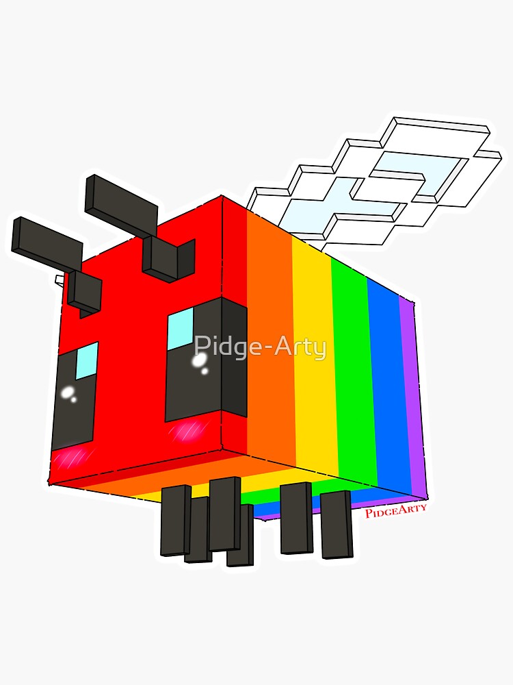 "Rainbow Pride Minecraft Bee" Sticker for Sale by Pidge-Arty | Redbubble