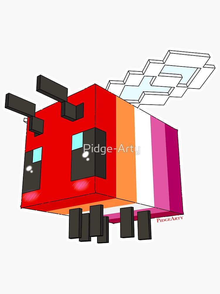 "Lesbian Pride Minecraft Bee | lesBEEian" Sticker for Sale by Pidge ...
