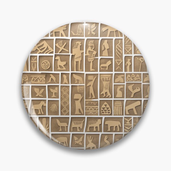 "Ancient Sumerian pictograms of olden people and creatures a yellow and ...