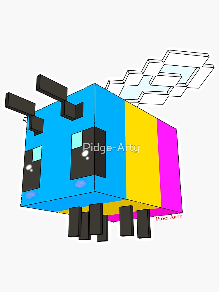"Pan Pride Minecraft Bee | Pansexual" Sticker for Sale by Pidge-Arty ...