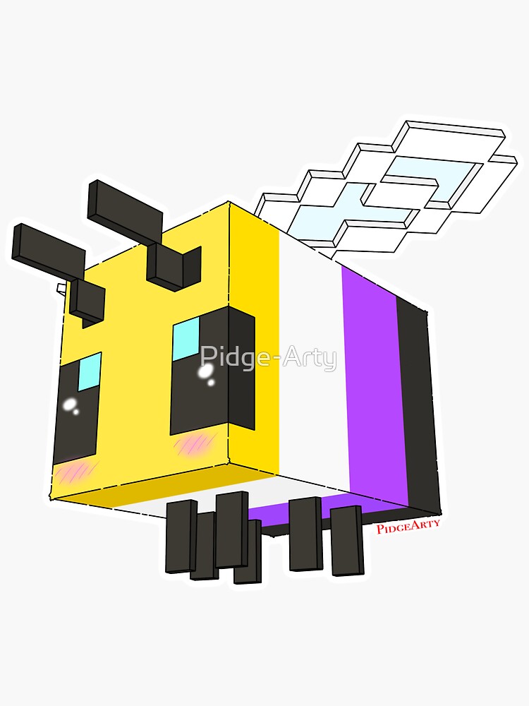 "En-Bee Pride Minecraft Bee | Non-Binary Enby" Sticker for Sale by ...