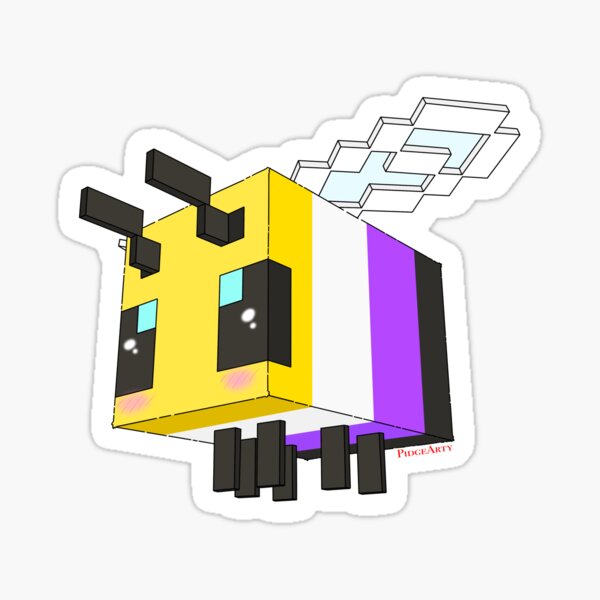 "En-Bee Pride Minecraft Bee | Non-Binary Enby" Sticker for Sale by ...