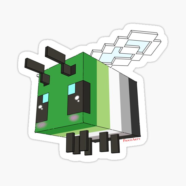 "Aro Pride Minecraft Bee | Aromatic" Sticker for Sale by Pidge-Arty ...