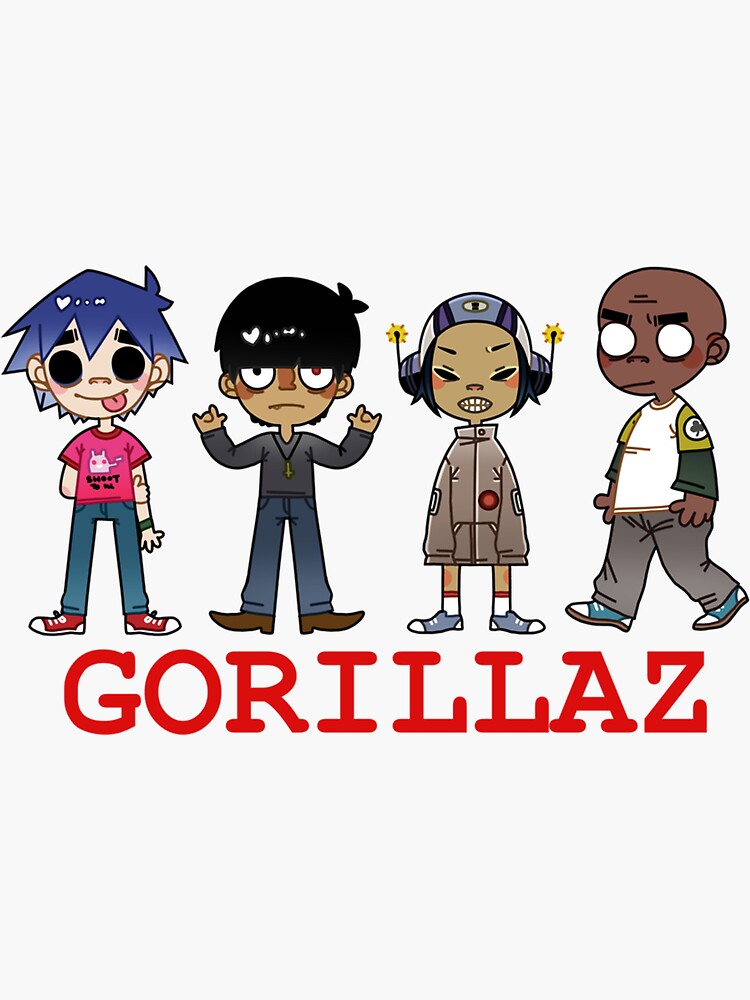 "Gorillaz" Sticker for Sale by pahakedatas | Redbubble