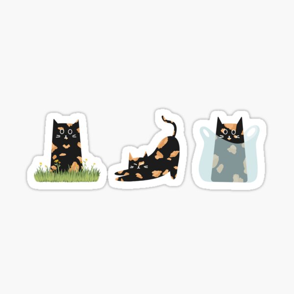 "Tortoiseshell Cat Doodle Pack " Sticker for Sale by BluebellPainter ...