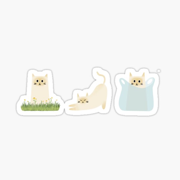 "Flame Point Siamese Cat Doodle Pack " Sticker for Sale by ...