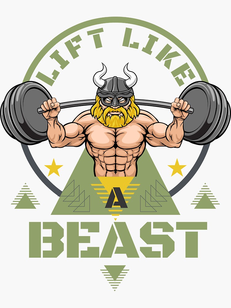 "Lift Like A Beast - Green" Sticker for Sale by SPMgizmo | Redbubble