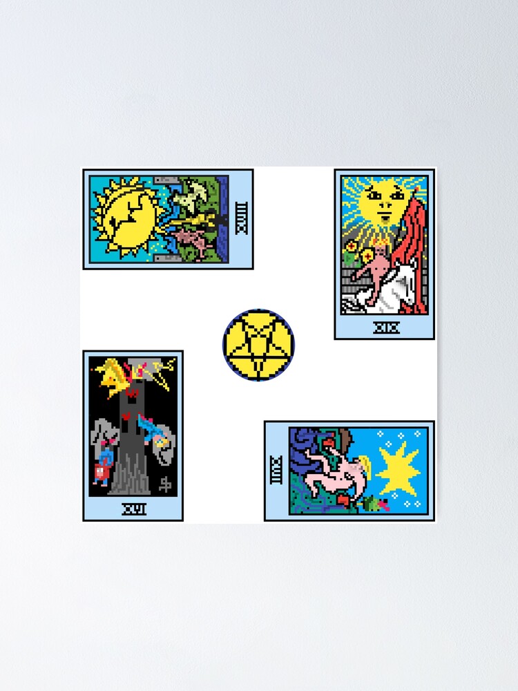 "Pixel Waite Tarot - 72nd Sticker Pack and Magnets" Poster for Sale by ...