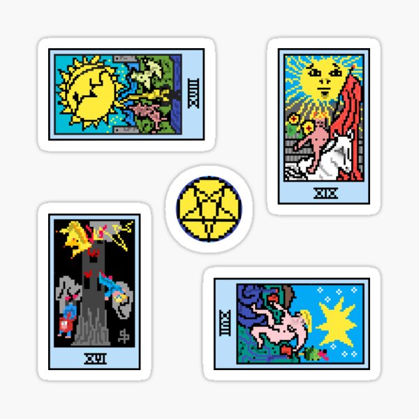 "Pixel Waite Tarot - 72nd Sticker Pack and Magnets" Sticker for Sale by ...