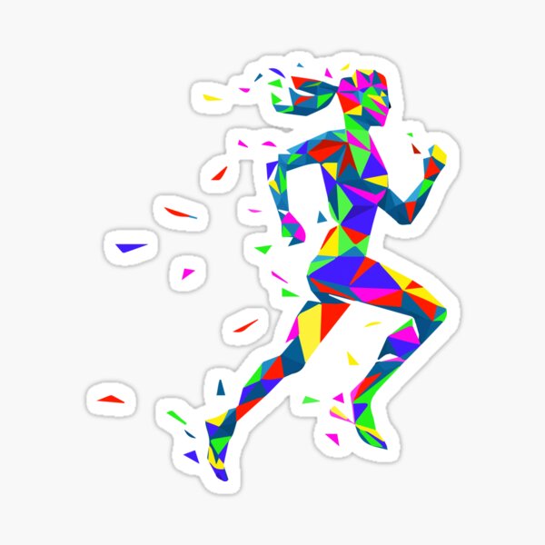 "Girl running" Sticker for Sale by Right-Fit27 | Redbubble
