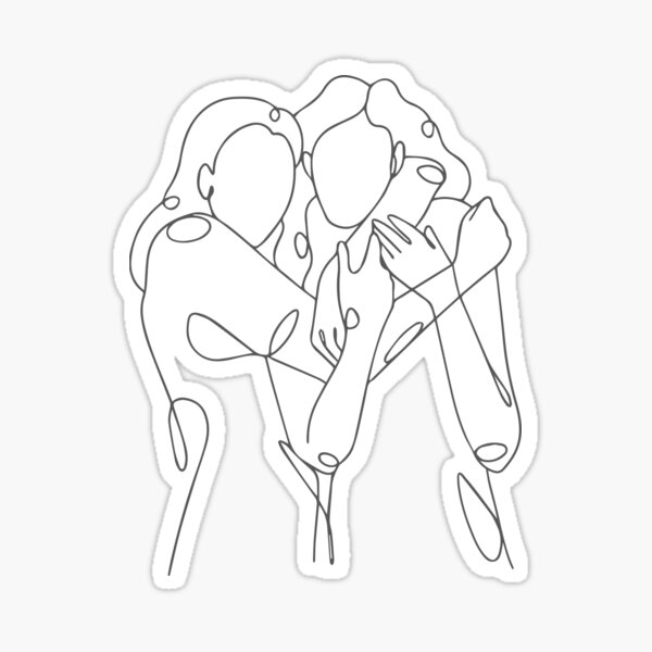 "Together one-line" Sticker for Sale by RKS-Design | Redbubble