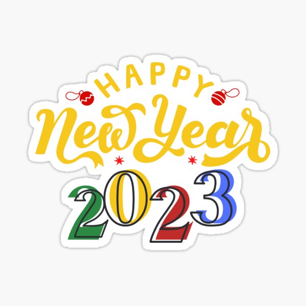 "happy new year 2023" Sticker for Sale by heguangmei | Redbubble