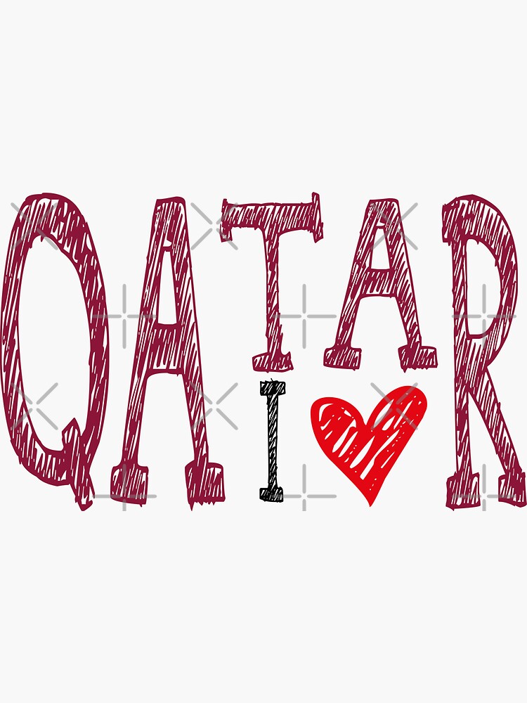 "I LOVE QATAR | Qatar heart flag light" Sticker for Sale by Mo5tar ...