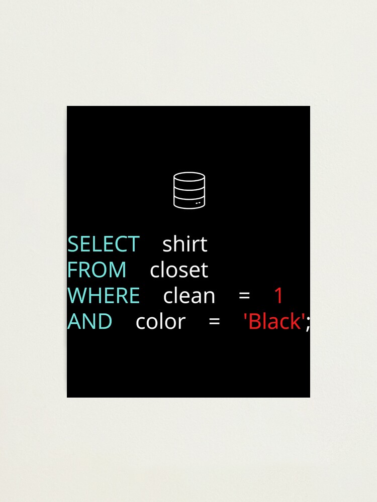 Lámina fotográfica «DIVERTIDA BROMA DE PROGRAMADOR DE BASE DE DATOS SQL ...