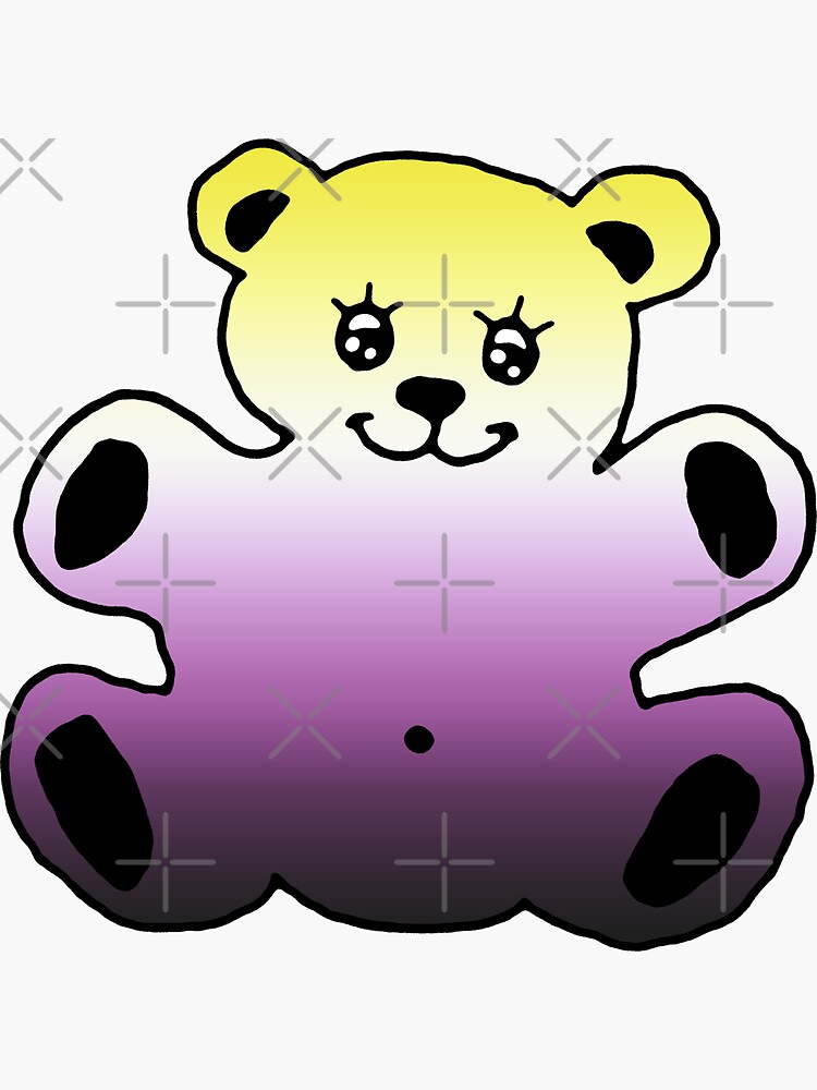 "Genderqueer / Non-binary Teddy Bear" Sticker for Sale by HelloShoppy | Redbubble