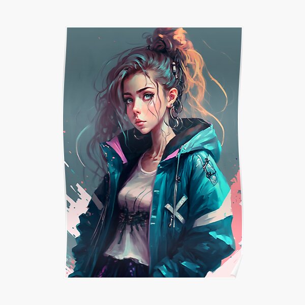 "Anime girl visual art" Poster for Sale by Mirochan80 | Redbubble