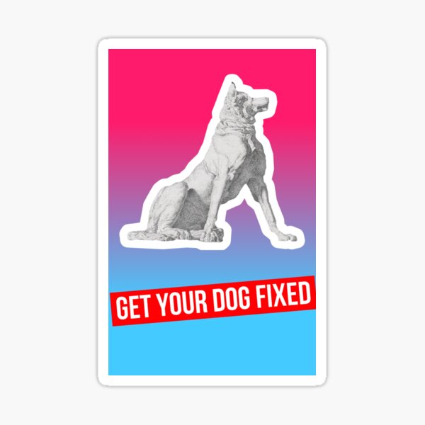 "Get Your Dog Fixed " Sticker for Sale by creangat | Redbubble