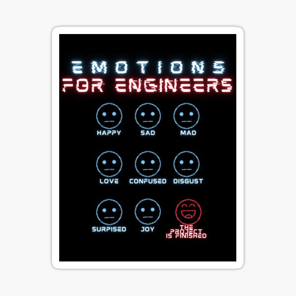 "Emotions for engineers" Sticker for Sale by SARD-MERCH | Redbubble