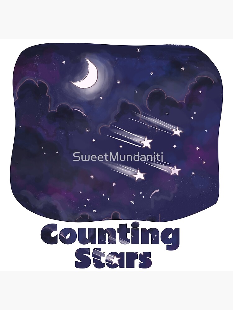 "Counting stars, Half moon, night sky, the stars and some meteor shower ...