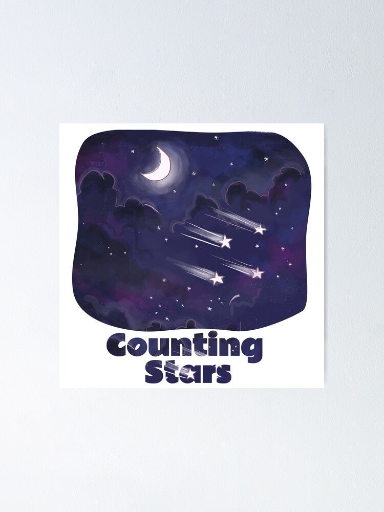 "Counting stars, Half moon, night sky, the stars and some meteor shower ...