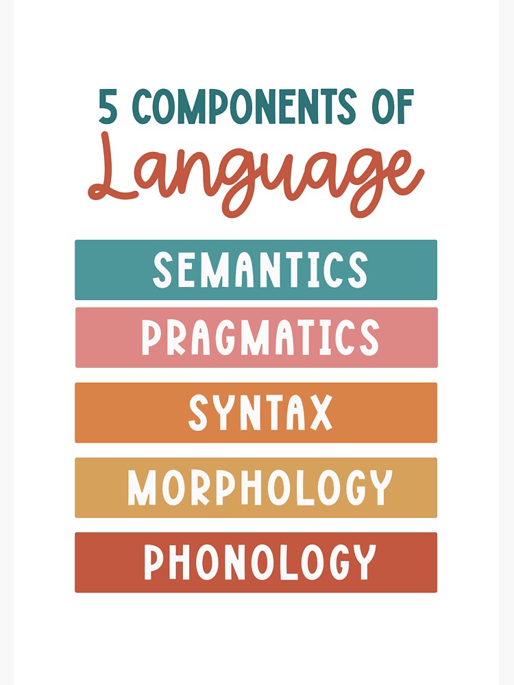 "5 Components of Language" Sticker for Sale by PKindThoughts | Redbubble