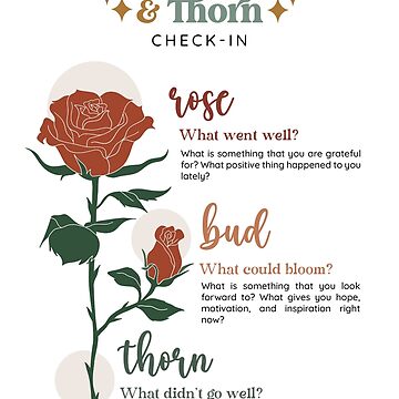 "Rose Bud and Thorn Check-In" Art Print for Sale by Plant Kind Thoughts ...