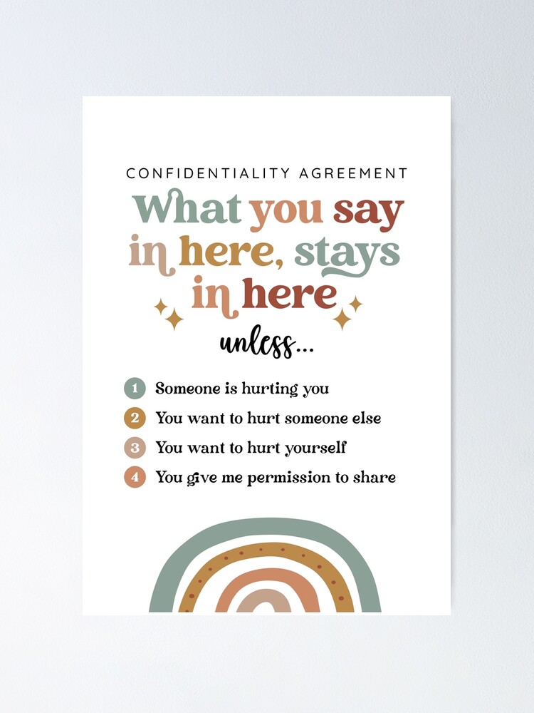 "Confidentiality Agreement" Poster for Sale by Plant Kind Thoughts ...