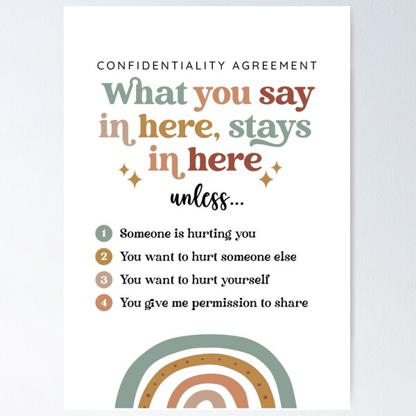 "Confidentiality Agreement" Poster for Sale by Plant Kind Thoughts ...