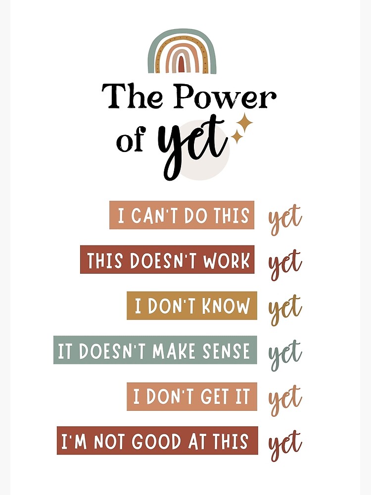 "The Power of Yet" Poster for Sale by PKindThoughts | Redbubble