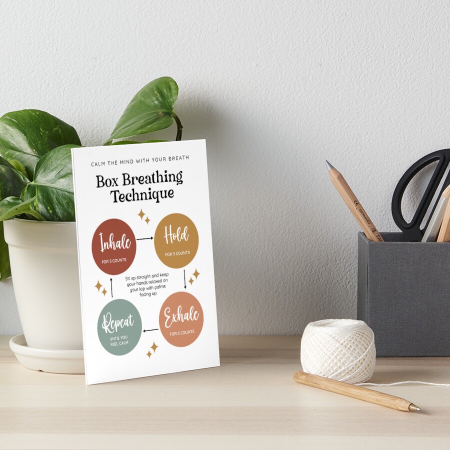 "Box Breathing Grounding Technique" Art Board Print for Sale by ...