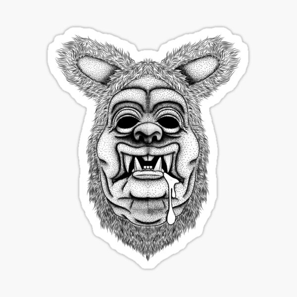 Scary Teddy Bear Sticker For Sale By Let It Rip Redbubble
