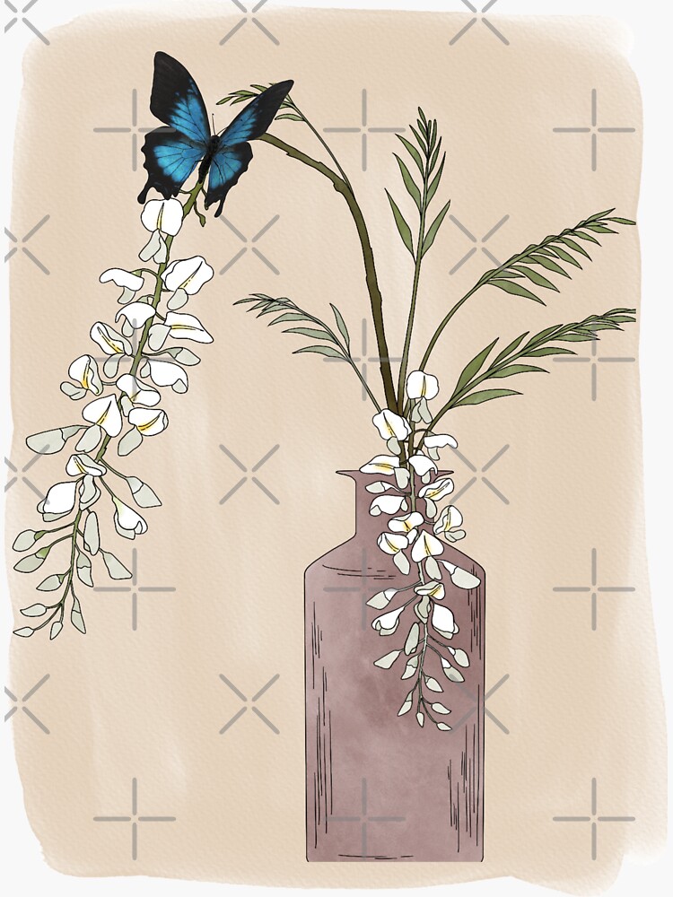 "Flower Vase" Sticker for Sale by ArtVillage97 | Redbubble