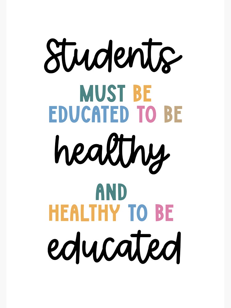"Students Must Be Educated to Be Healty" Sticker for Sale by ...