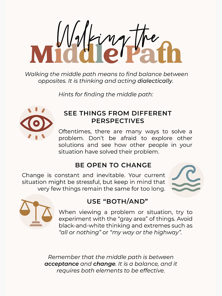 "DBT Middle Path" Sticker for Sale by PKindThoughts | Redbubble