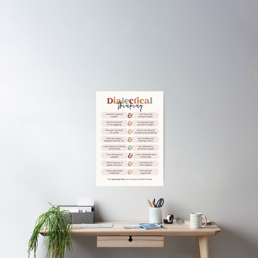 "DBT Dialectical Thinking" Poster for Sale by PKindThoughts | Redbubble