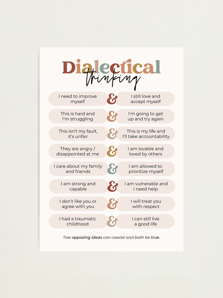 "DBT Dialectical Thinking" Photographic Print for Sale by PKindThoughts ...