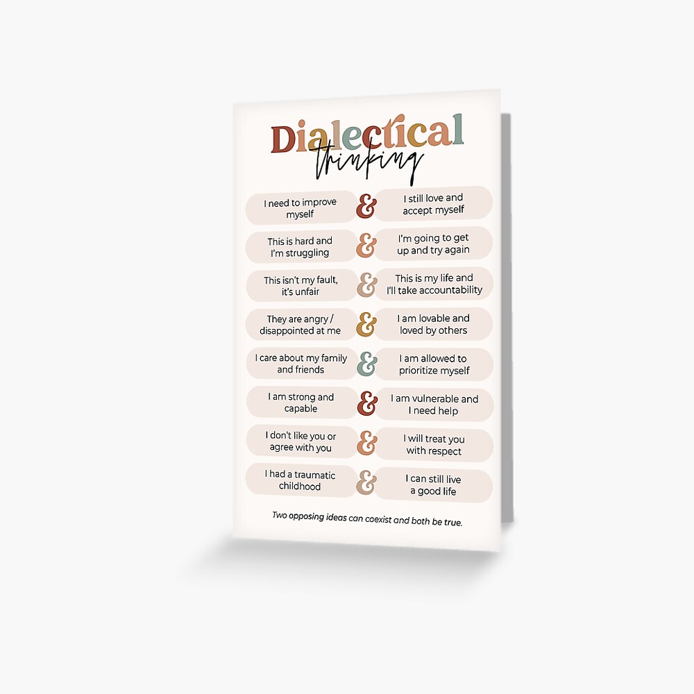 "DBT Dialectical Thinking" Poster for Sale by PKindThoughts | Redbubble