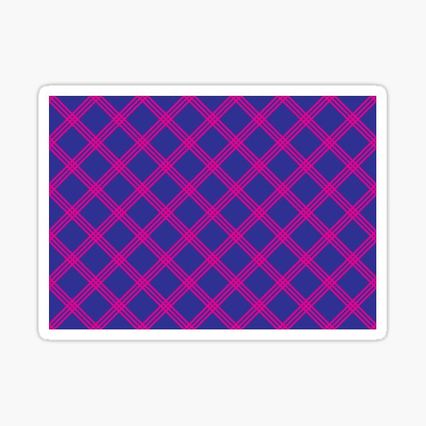 "Pink and Blue Three Lines Diagonal Checkered Pattern ii" Sticker for ...