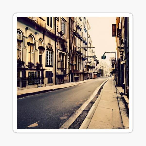 "Downtown Street view" Sticker for Sale by artworkbeauty | Redbubble
