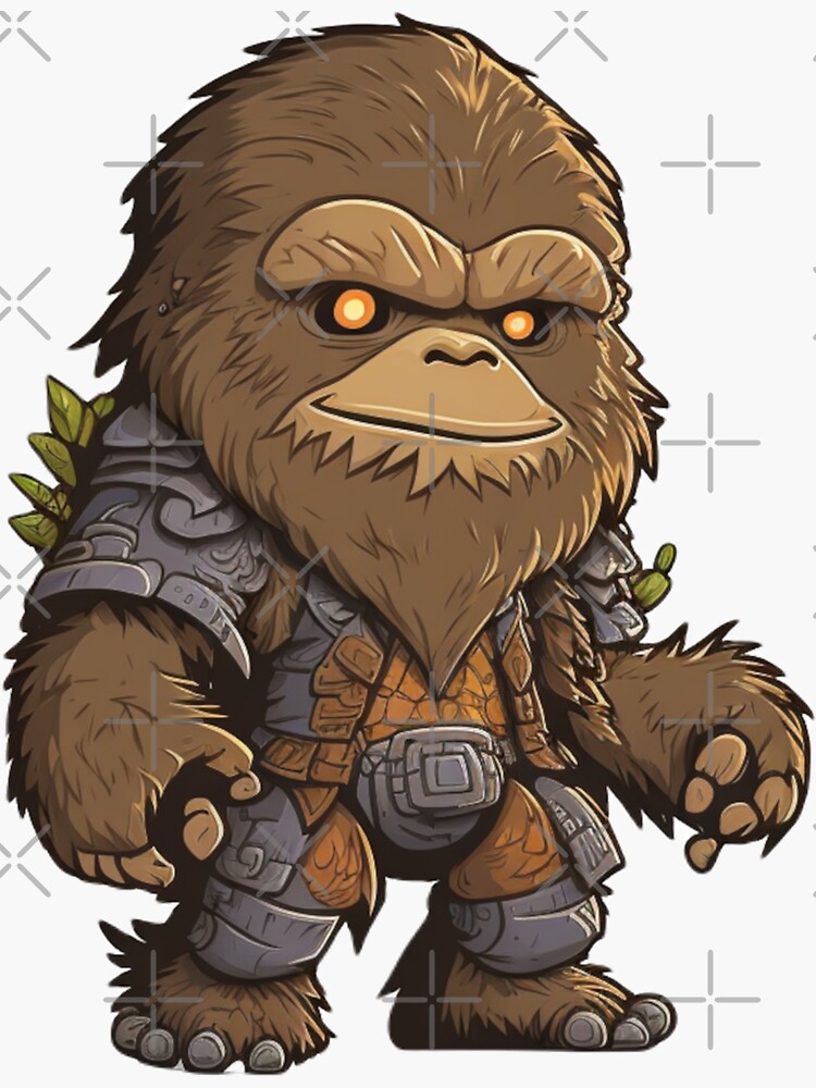 "Happy Chibi Sasquatch" Sticker for Sale by RiverstepStudio | Redbubble