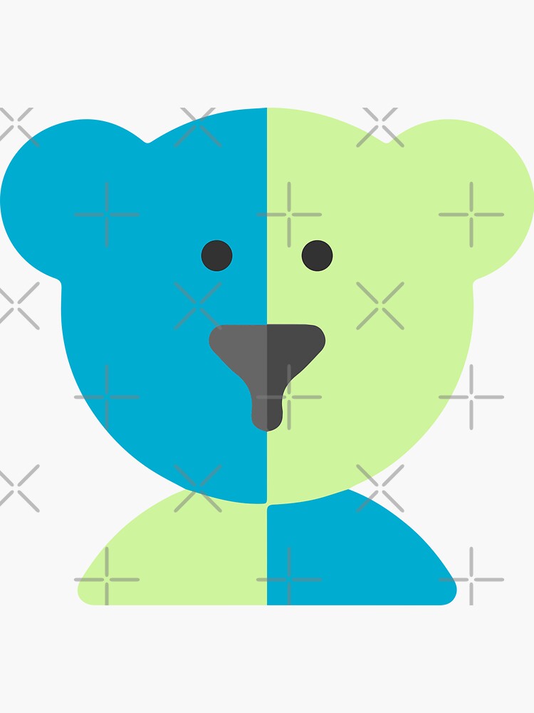 "Blue and Green Teddy" Sticker for Sale by Right-Fit27 | Redbubble