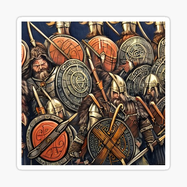 "Viking Shieldwall Art" Sticker for Sale by Mr-Saxon | Redbubble