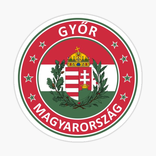 "Gyor design with Flag of Hungary and Coat of Arms" Sticker for Sale by ...