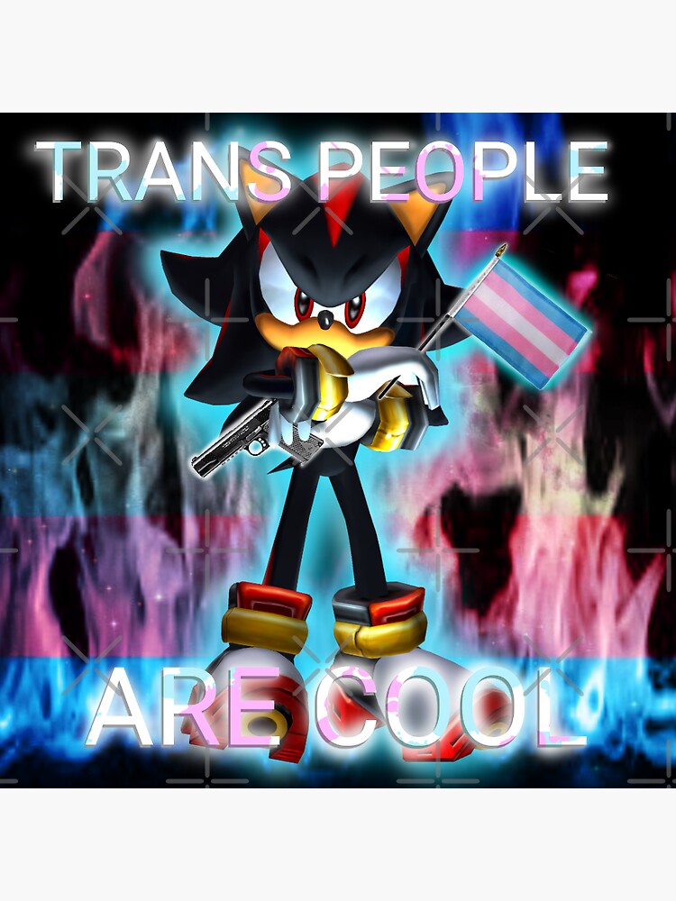 "Shadow the hedgehog: trans people are cool" Sticker for Sale by INSANE ...