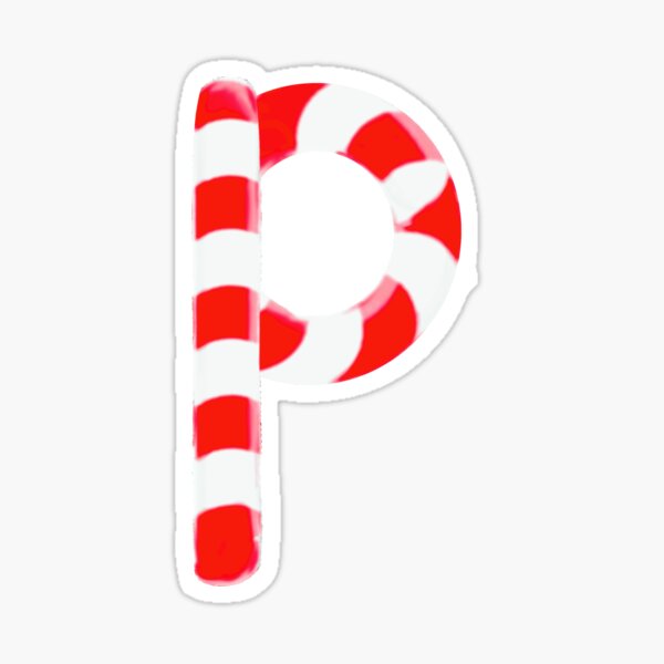 Candy Cane Letter P Sticker For Sale By Krissys Art Redbubble