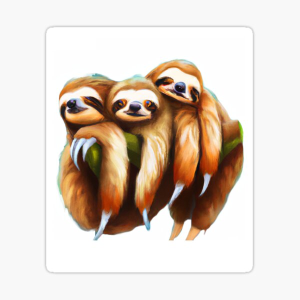 "Sloth Stack. Stack of Animals" Sticker for Sale by LeanDesigns | Redbubble