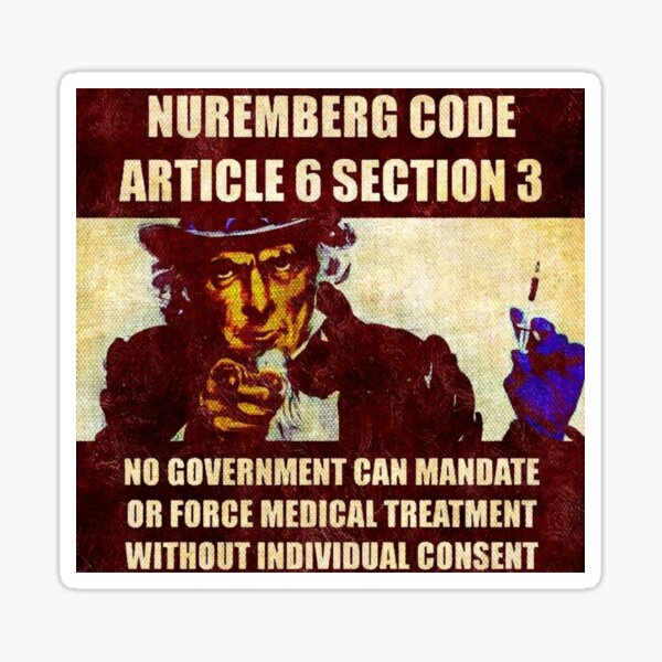 "Pandemic Amnesty or Nuremberg " Sticker for Sale by Boocles42 | Redbubble