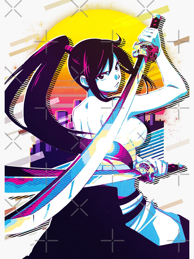 "Fairy Tail - Erza Scarlet" Sticker for Sale by 80sRetroArt | Redbubble