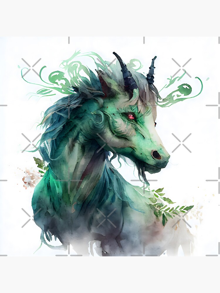 " A Green and Gold Watercolor Ancient Chinese Qilin Qirin" Sticker for ...